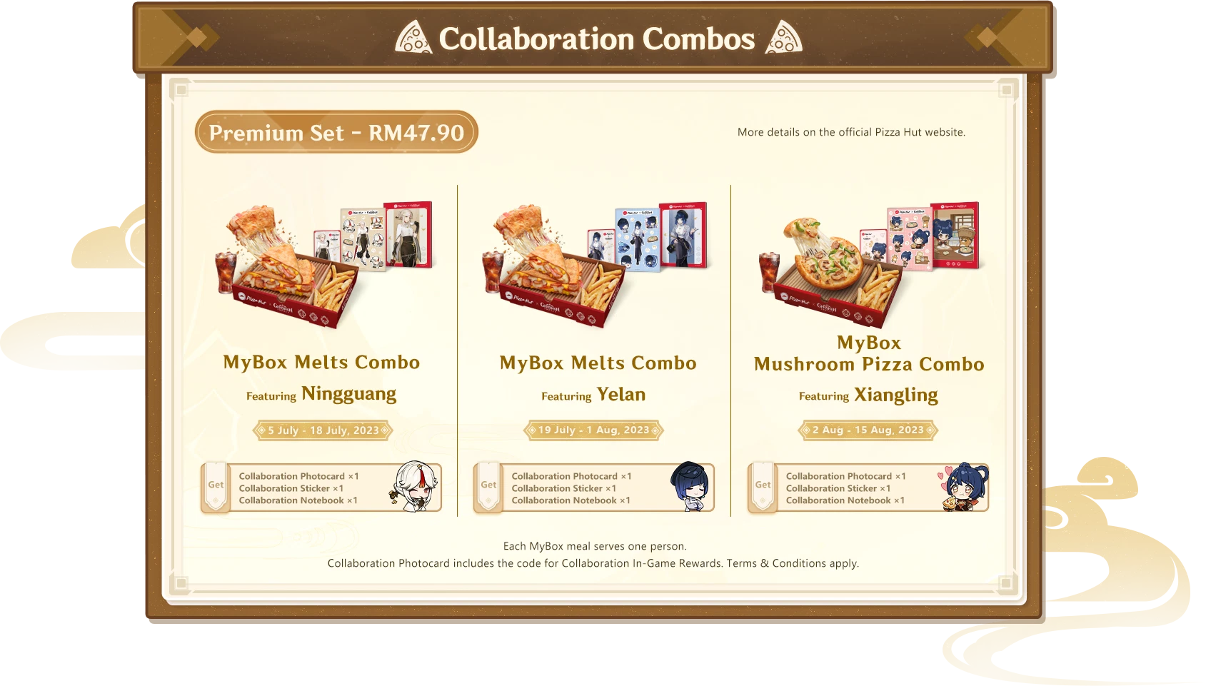 3. Players can order collaboration meals via take-out, delivery, or ...